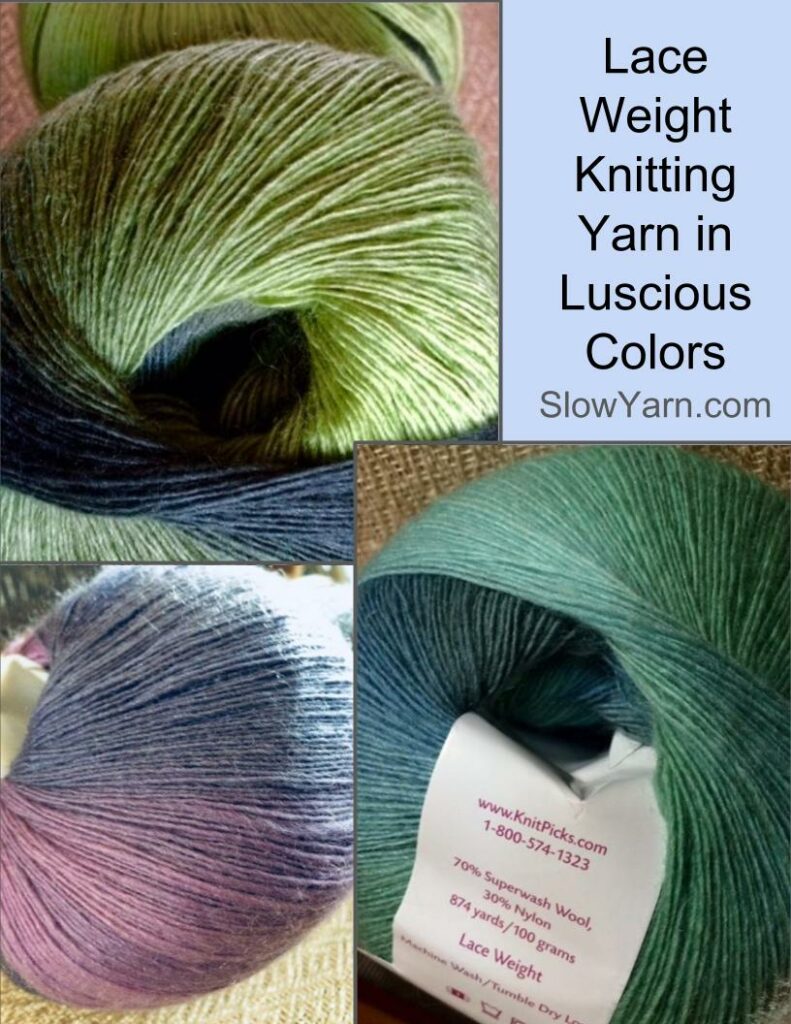 Lace Weight Knitting Yarn in Luscious Colors | SlowYarn.com